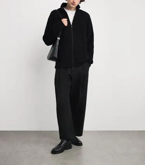 Studio Nicholson Cotton Twill Pleated Trousers - Black