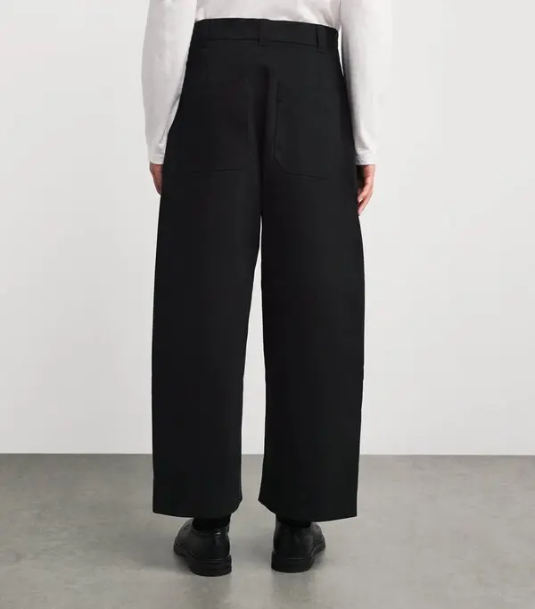 Studio Nicholson Cotton Twill Pleated Trousers - Black
