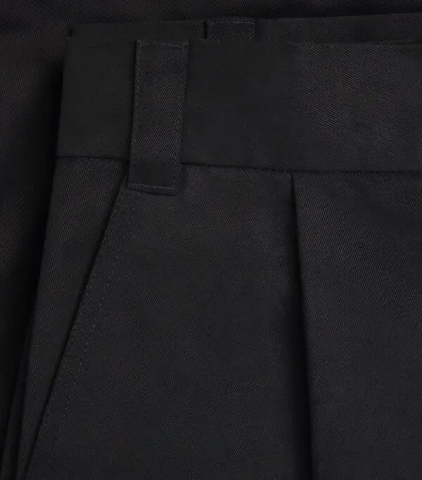 Studio Nicholson Cotton Twill Pleated Trousers - Black