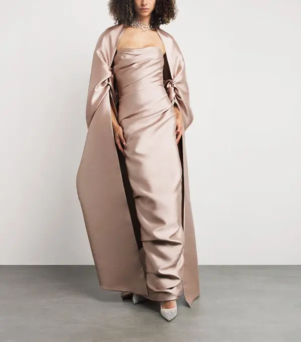 MARMAR HALIM Draped Mikado Gown