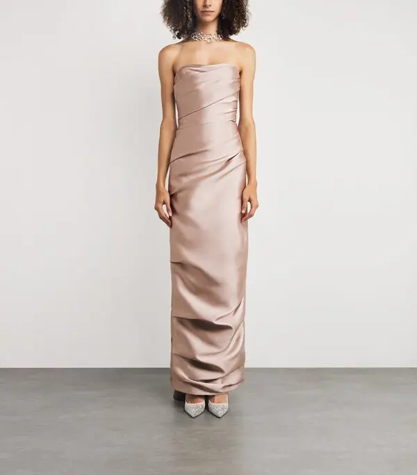 MARMAR HALIM Draped Mikado Gown
