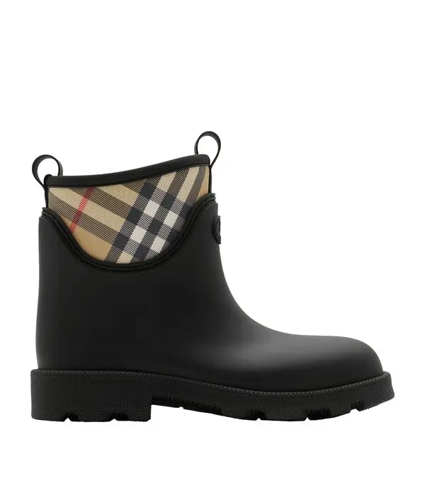 Burberry Rubber Nova Check Rain Boots - Black