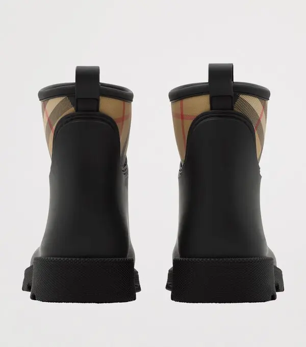 Burberry Rubber Nova Check Rain Boots - Black