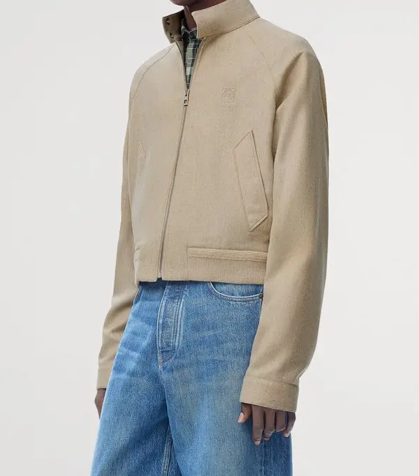 Loewe Wool-blend Bomber Jacket - Nude