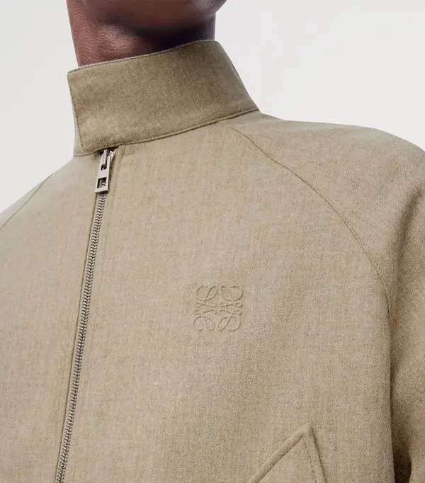 Loewe Wool-blend Bomber Jacket - Nude