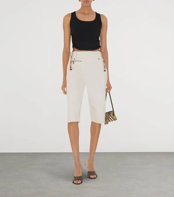 Burberry Cotton-blend Gathered Tank Top - Black