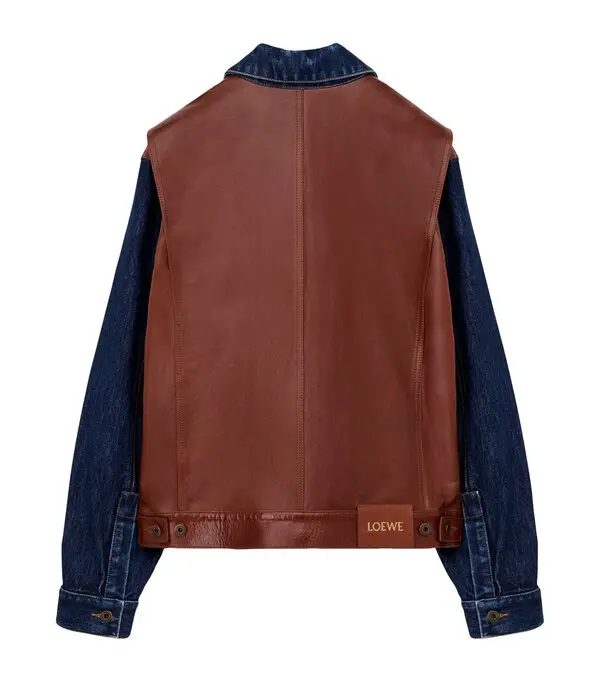 Loewe Leather-denim Hybrid Jacket