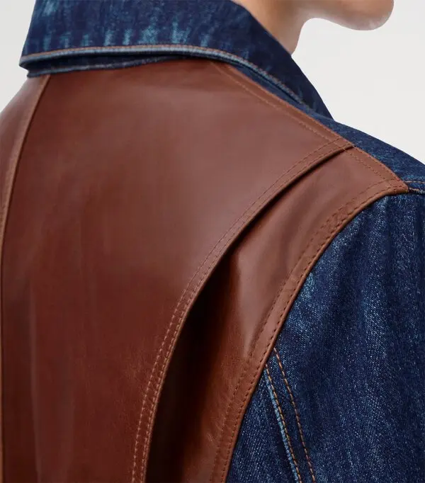 Loewe Leather-denim Hybrid Jacket