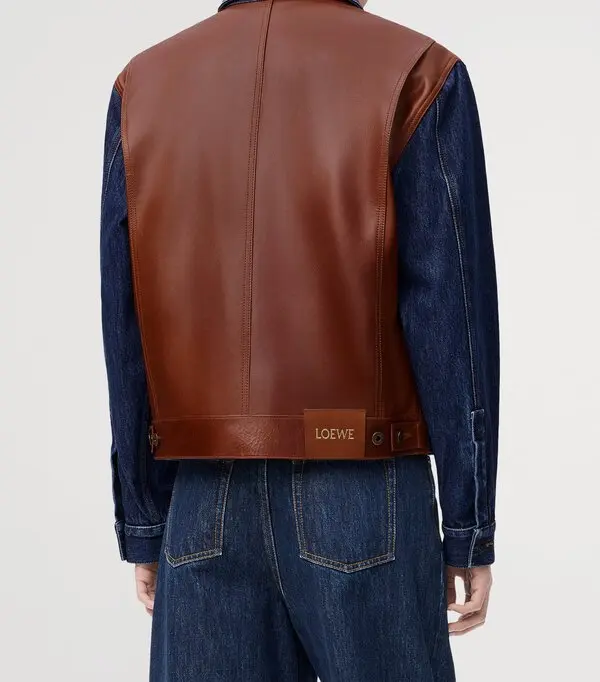 Loewe Leather-denim Hybrid Jacket