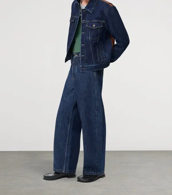 Loewe Leather-denim Hybrid Jacket