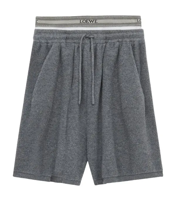 Loewe Waistband-detail Wool-blend Shorts