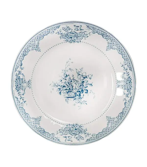 GIEN Set Of 6 Ceramic Dépareillé Dinner Plates - Blue
