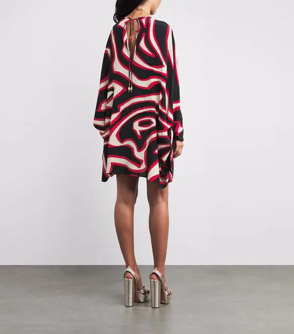 Emilio Pucci Silk Labirinto Print Mini Kaftan Dress