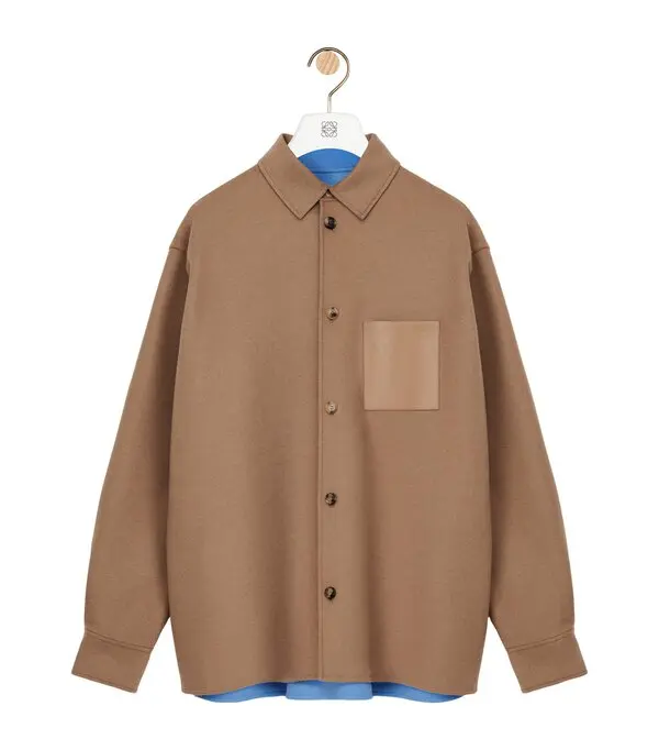 Loewe Wool-cashmere Anagram Overshirt - Brown