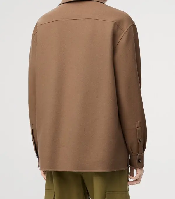 Loewe Wool-cashmere Anagram Overshirt - Brown