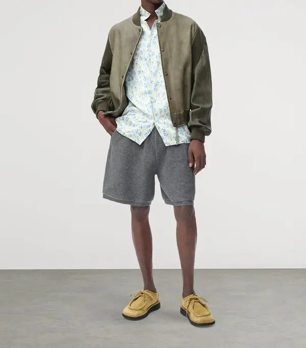 Loewe Nappa Leather Bomber Jacket - Green