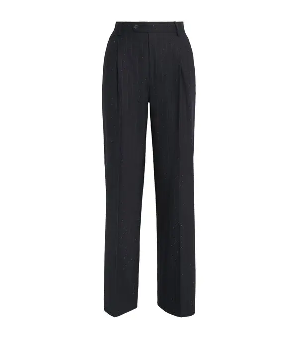 Sandro Pinstripe Embellished Trousers