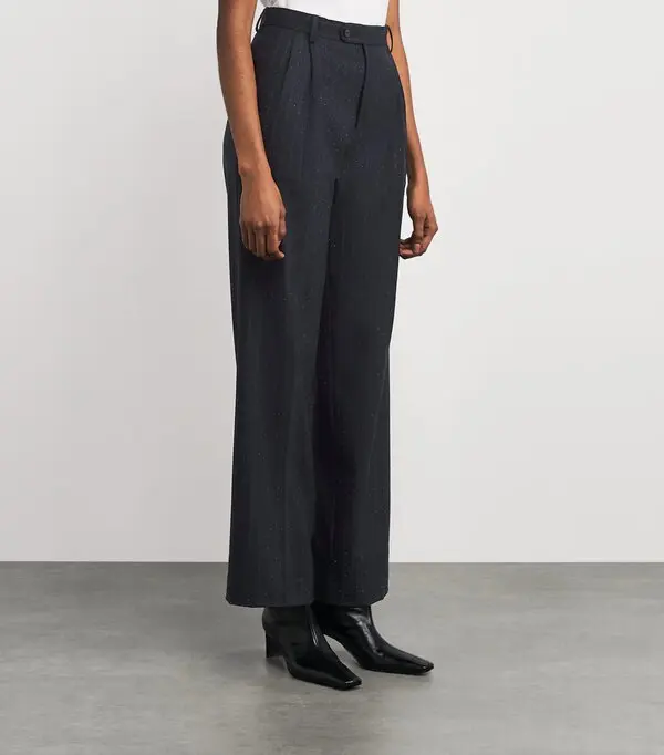 Sandro Pinstripe Embellished Trousers