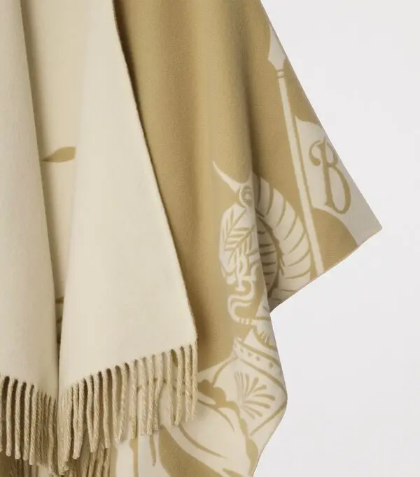 Burberry Wool-cashmere Ekd Cape - Beige
