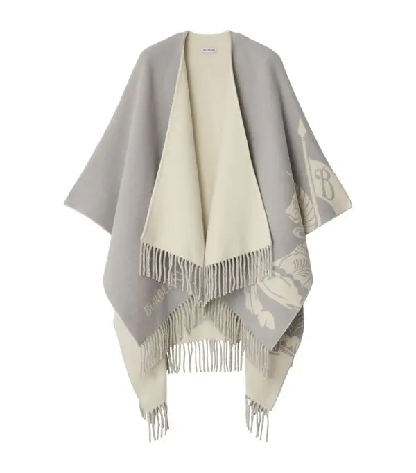 Burberry Wool-cashmere Ekd Cape - Grey