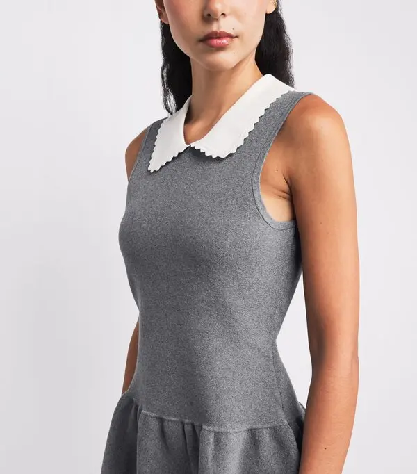 grey skater dresses Cozy Prep Collared Long Sleeve Knit Skater Dress
