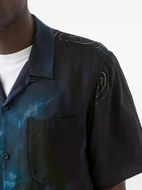 MAHARISHI 6230 Boro Crane Graphic Shirt - Blue