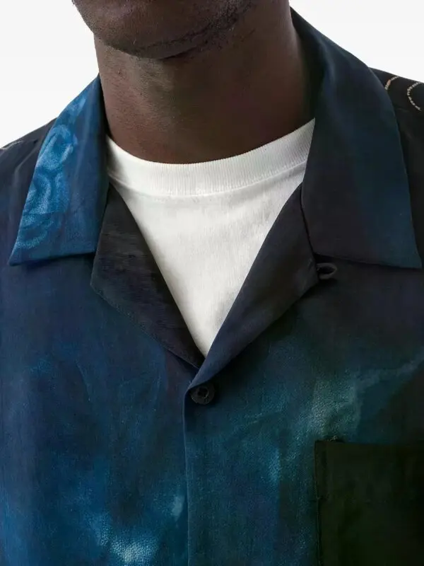 MAHARISHI 6230 Boro Crane Graphic Shirt - Blue