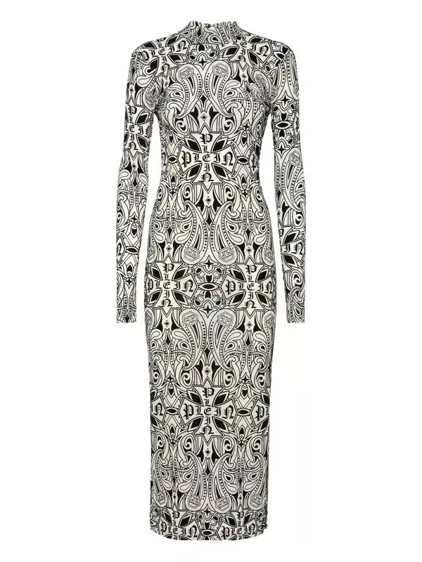 Philipp Plein Gothic Plein Midi Dress