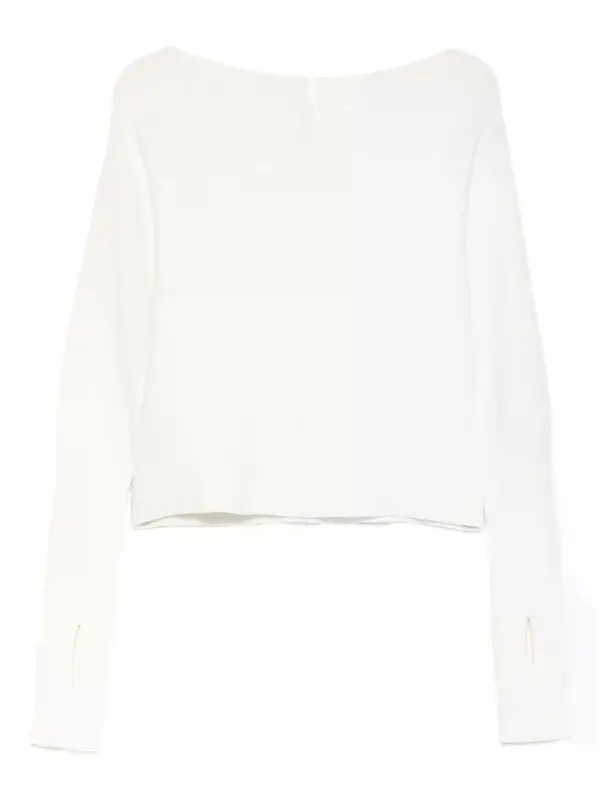 AYA MUSE Off-shoulder Knitted Top - White