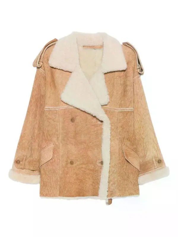 SALVATORE SANTORO Double-breasted Shearling Coat