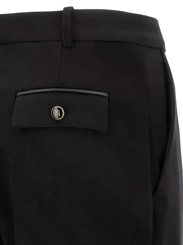 Elisabetta Franchi Pockets Pleat Trousers - Black