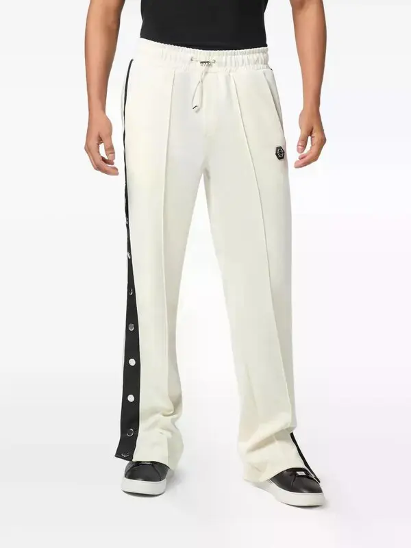Philipp Plein Button-fastening Side-stripe Track Pants