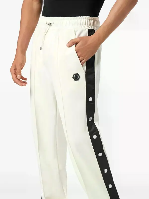 Philipp Plein Button-fastening Side-stripe Track Pants