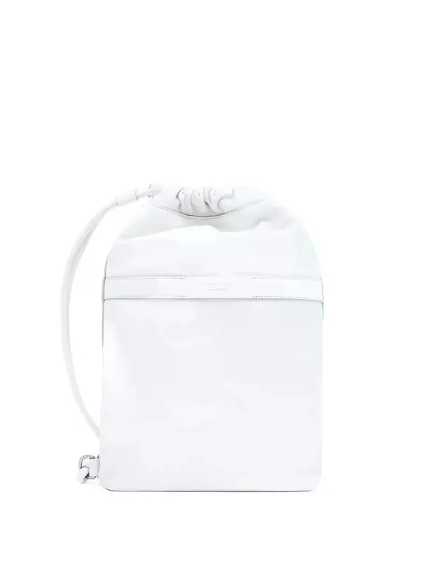 Giorgio Armani Medium Drawstring Shoulder Bag - White