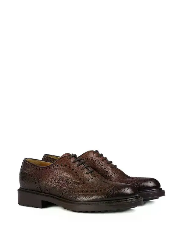 DOUCAL'S Leather Oxford Shoes - Brown