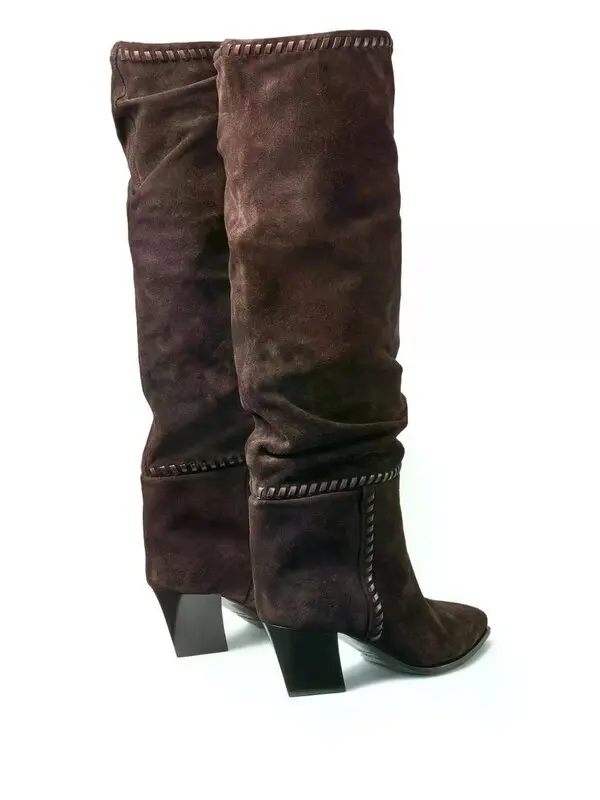 JIMMY CHOO 60mm Braided Knee-high Boots - Brown