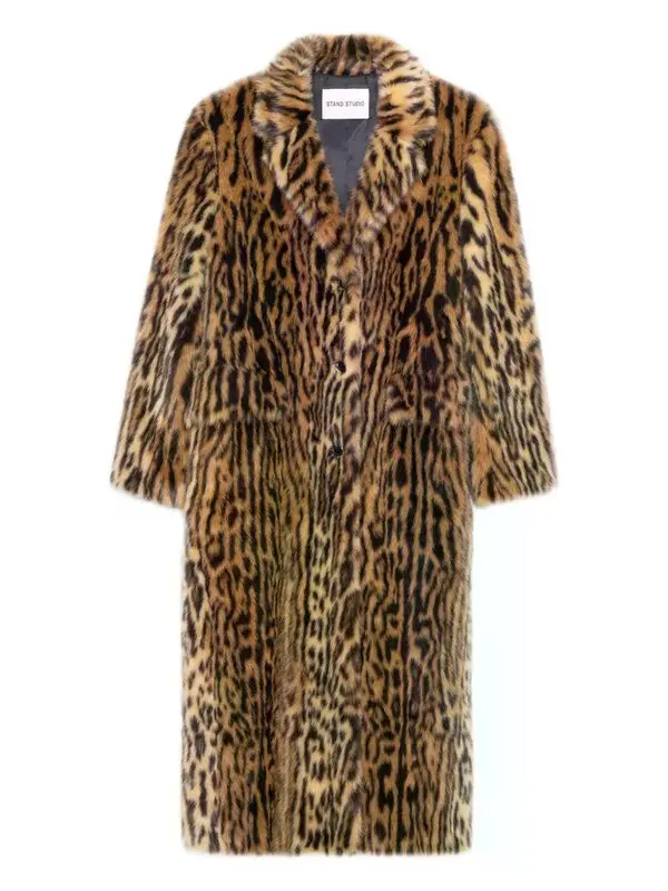 STAND STUDIO Animal-print Faux-fur Coat