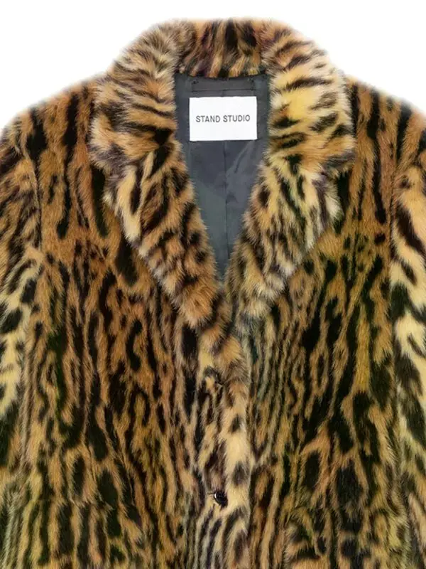 STAND STUDIO Animal-print Faux-fur Coat