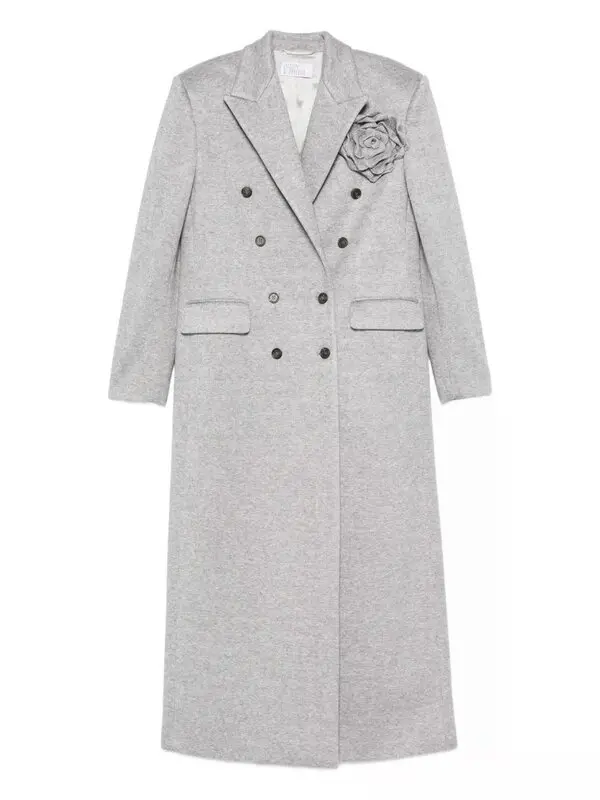 Giuseppe Di Morabito Rose-embellished Double-breasted Coat
