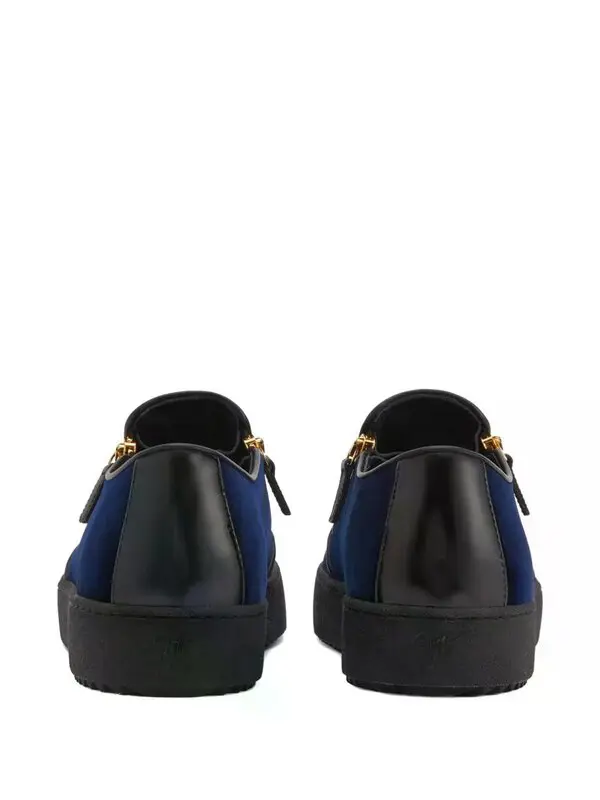 GIUSEPPE ZANOTTI Signature-detail Zipped Slip-ons - Blue