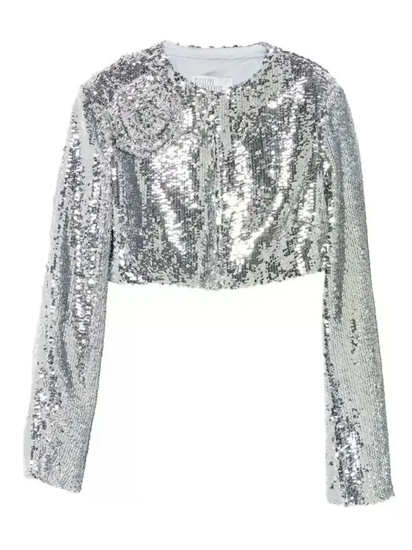 Giuseppe Di Morabito Sequin Jacket With Rose Detail