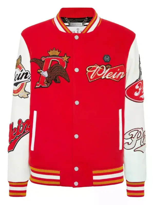 Philipp Plein Patch Varsity Bomber Jacket