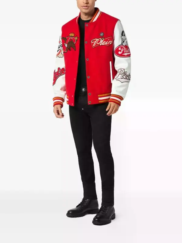 Philipp Plein Patch Varsity Bomber Jacket