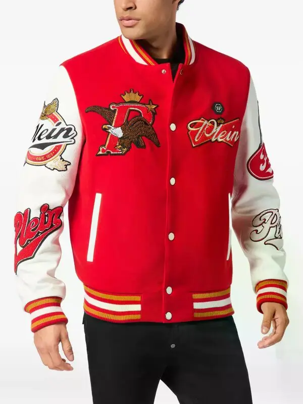Philipp Plein Patch Varsity Bomber Jacket