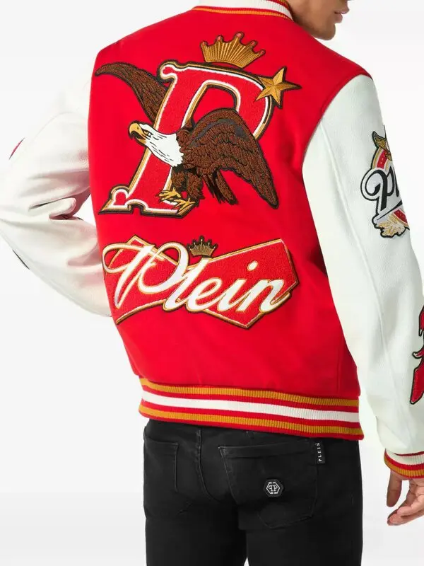 Philipp Plein Patch Varsity Bomber Jacket