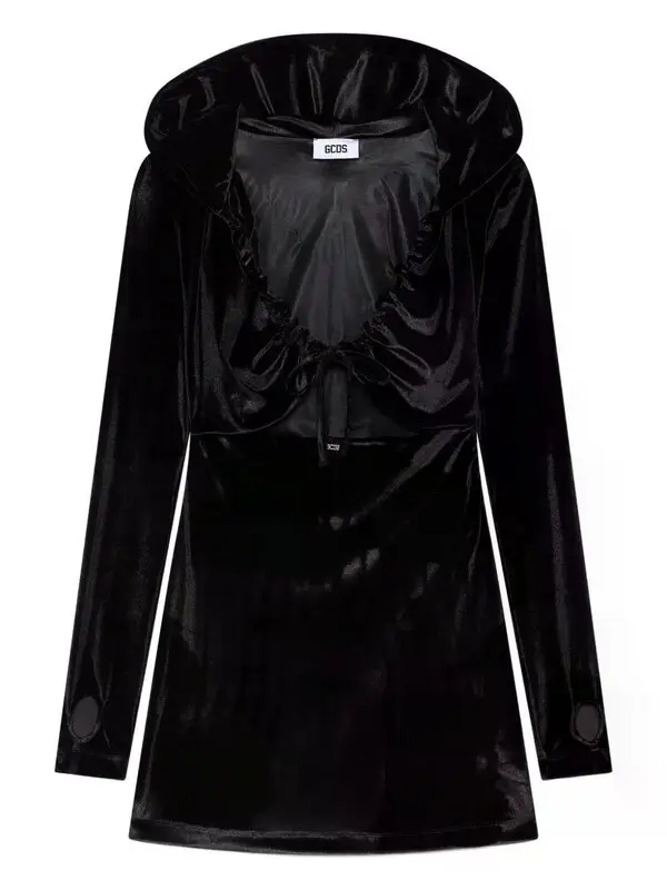 Gcds Hooded Ruffled Mini Dress