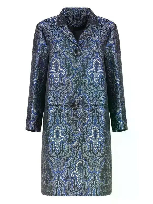 CARLOTTA CANEPA Patterned Jacquard Single-breasted Coat