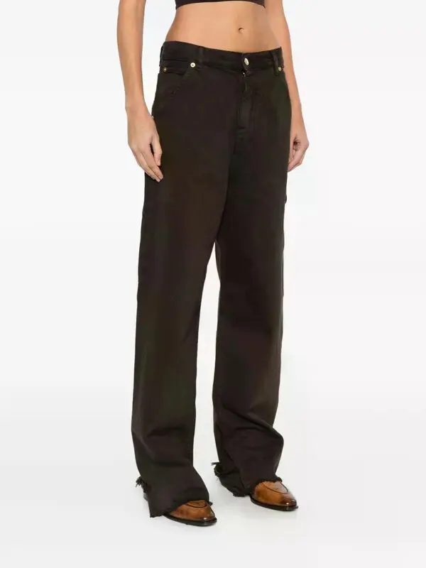 DARKPARK Frayed Straight-leg Denim Jeans - Brown