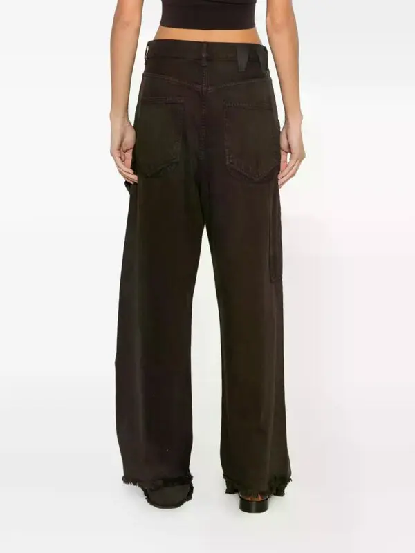 DARKPARK Frayed Straight-leg Denim Jeans - Brown