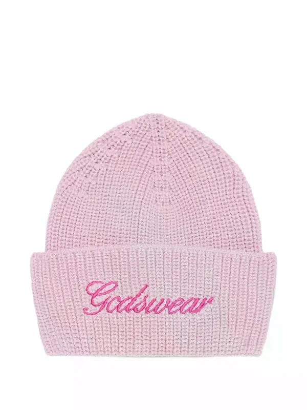 Gcds Logo-embroidered Beanie - Pink